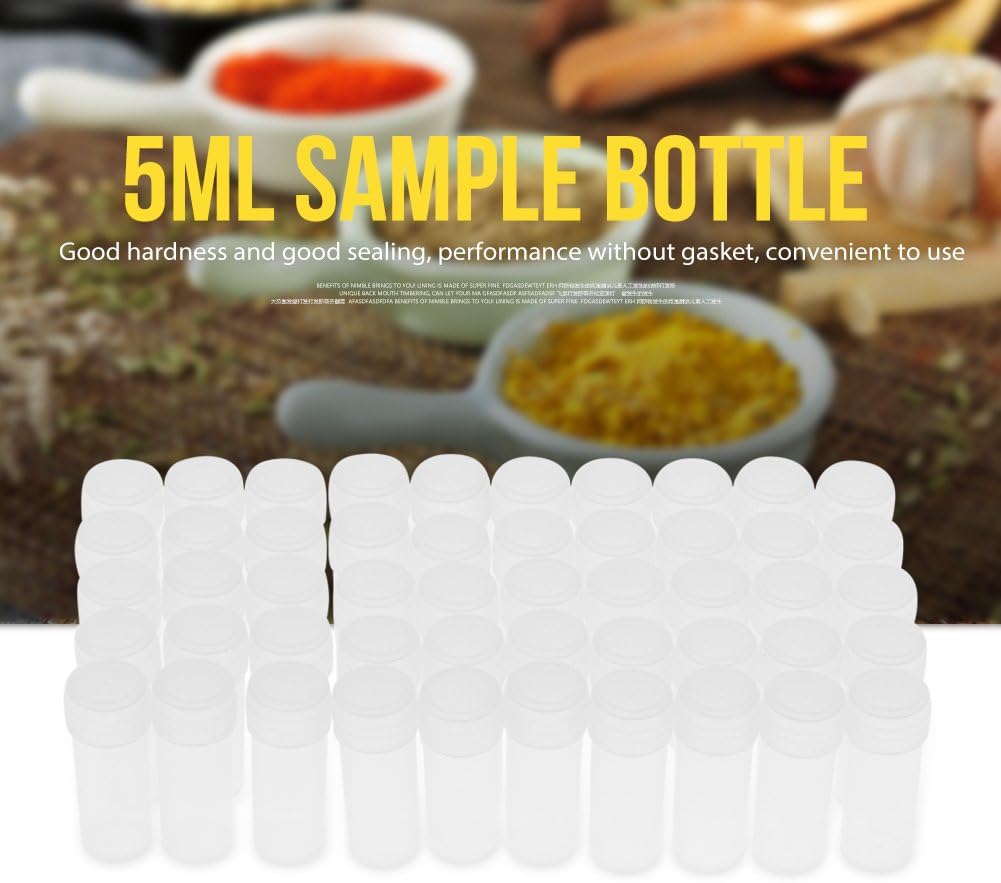 50 Pcs 5ml Volume Plastic Sample Bottles Small Storage Container – BigaMart
