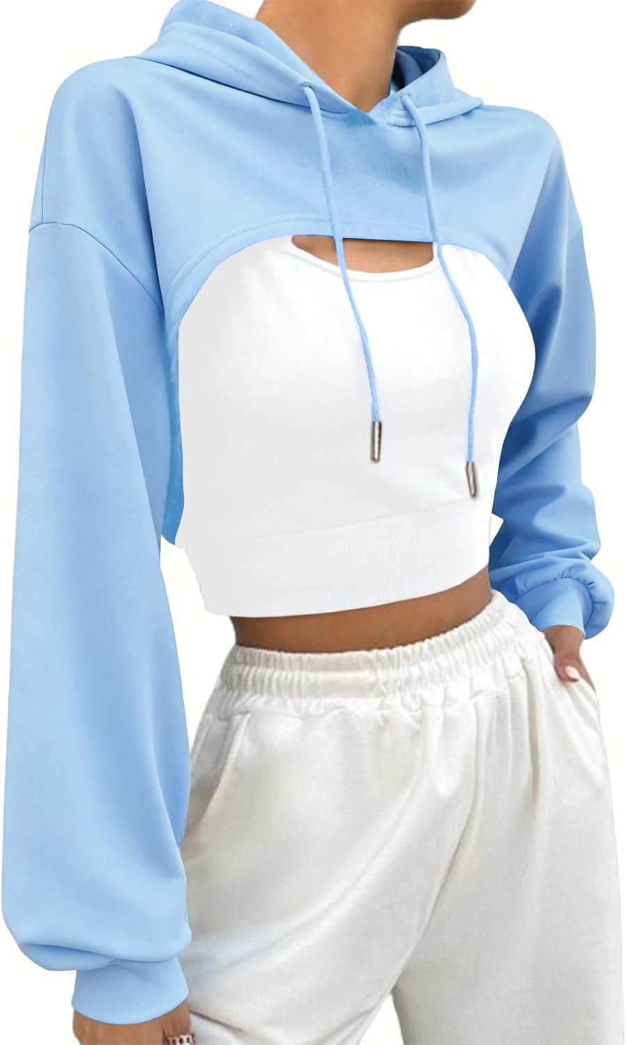Amazon.com: LovelyWholesale Womens Super Cropped Hoodie Sweatshirts ...