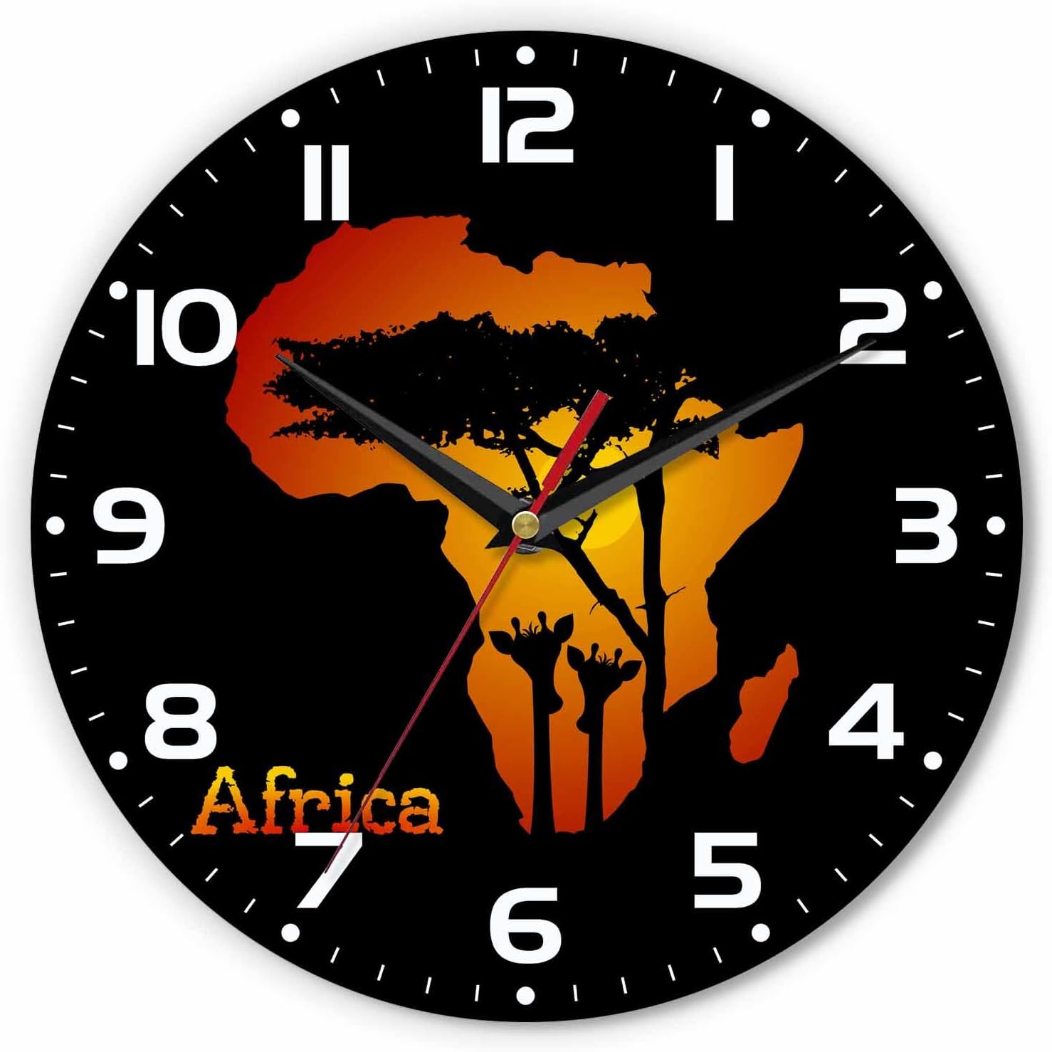 Amazon.com: African Map Pattern Wall Clock 10 Inch Battery Operated ...