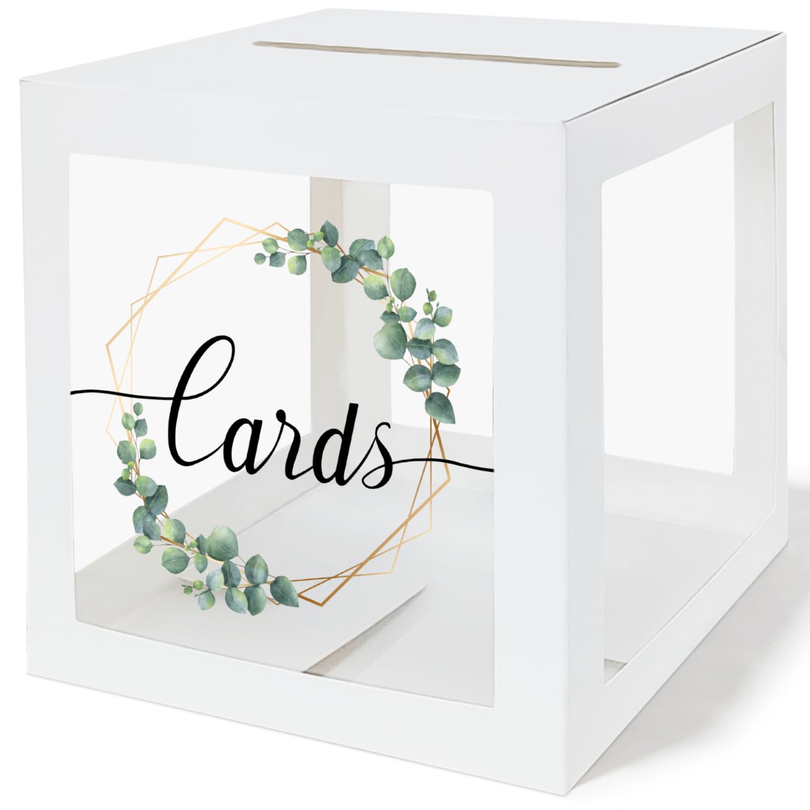 Amazon.com: QIKSION Wedding Card Box for Reception, Clear with White ...