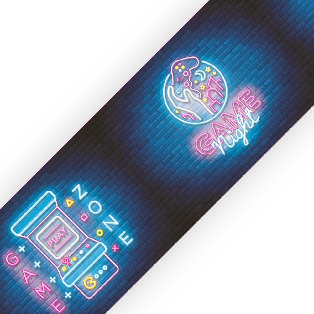 VIDEO GAMER NEON BEDROOM WALL BORDER – personalised childrens boys ...