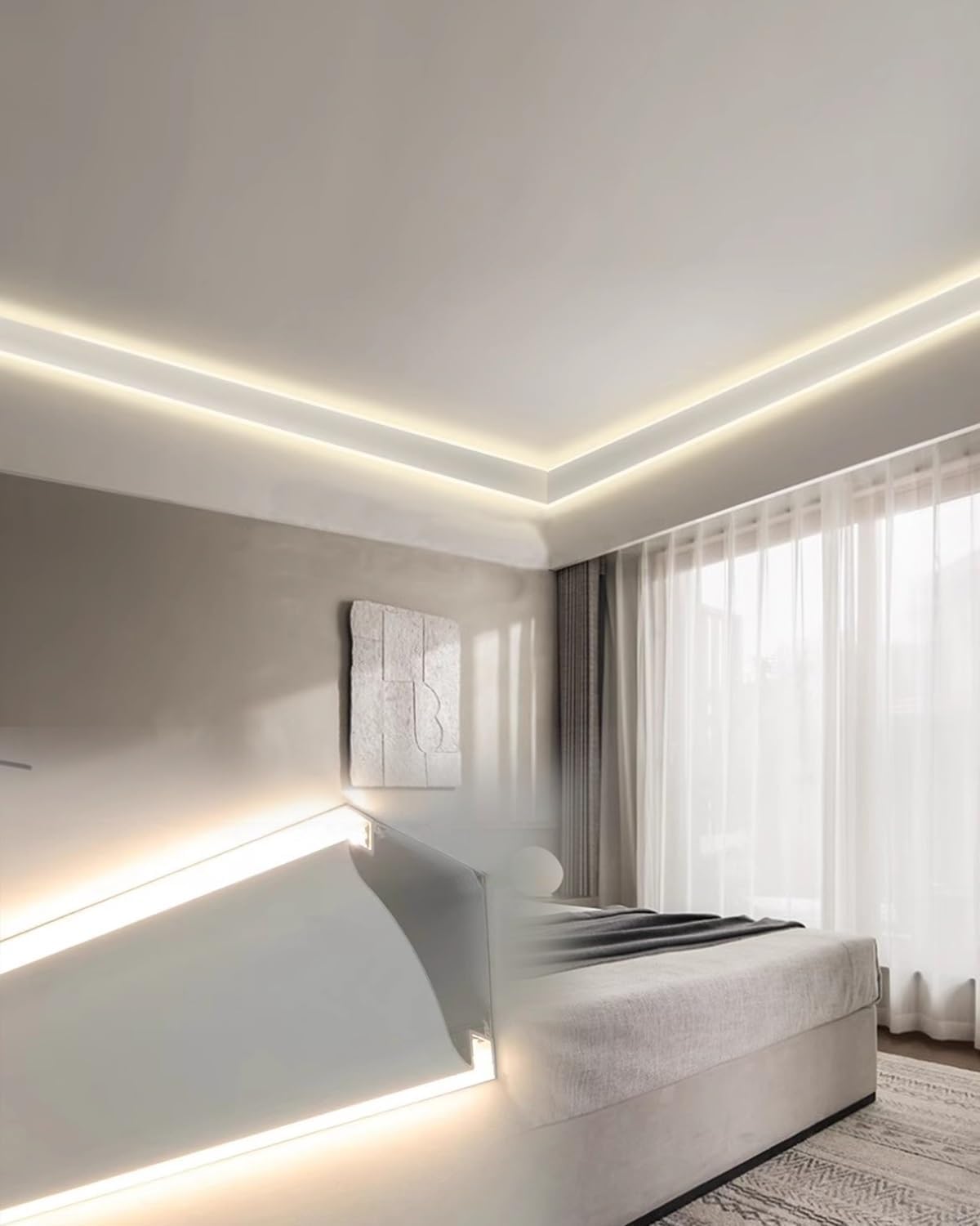 Corniche LED Plafond Corniche Murale, Plafond, Moulure de Couronnement ...