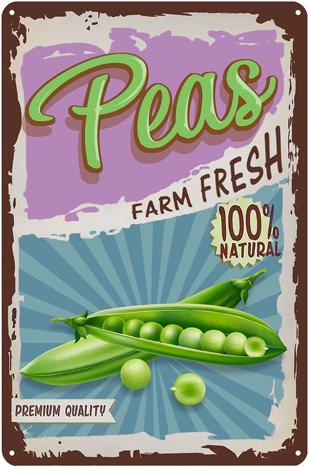 Amazon.com: TREEPERI Vintage Vegetable Pea Tin Signs Kitchen Metal ...