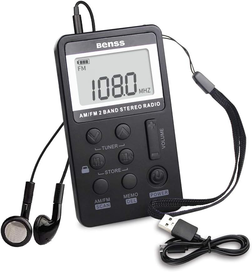 Amazon.com: Portable Radio Mini AM FM Digital Radio with Earphones ...