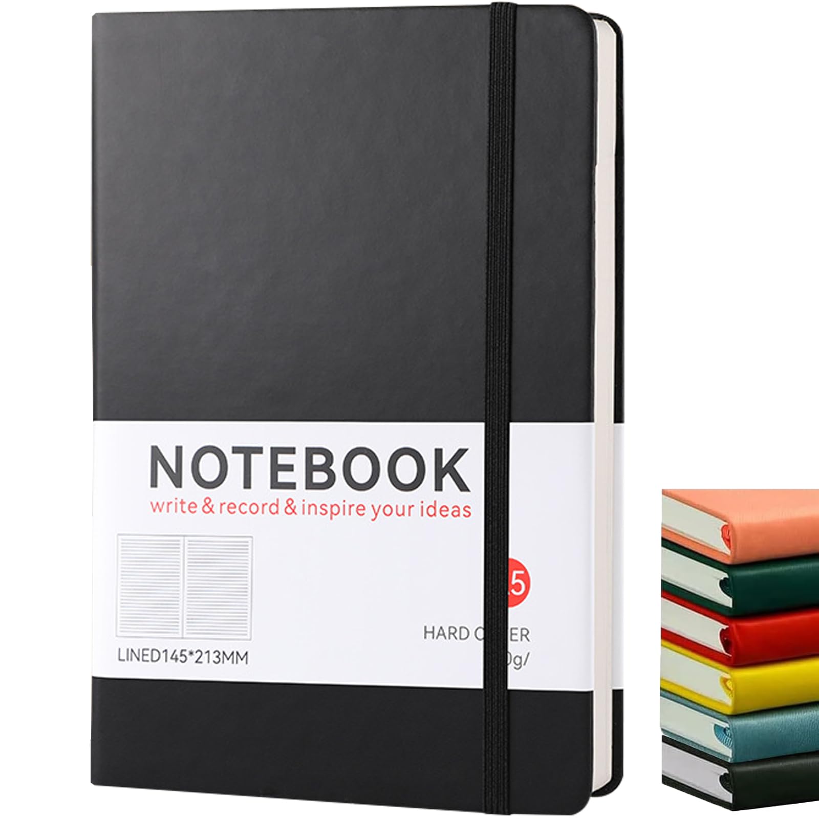 Eastrise A5 Notebook with Lined Pages and Expandable Paper,Pocket ...