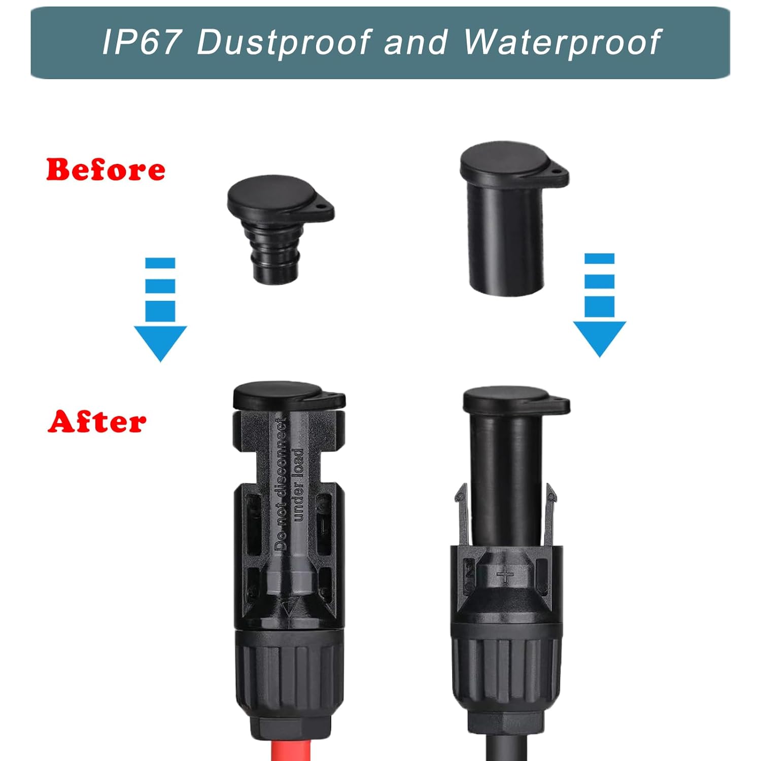 Snapklik.com : KarlKers Solar Connector Caps, IP67 Solar Panel ...