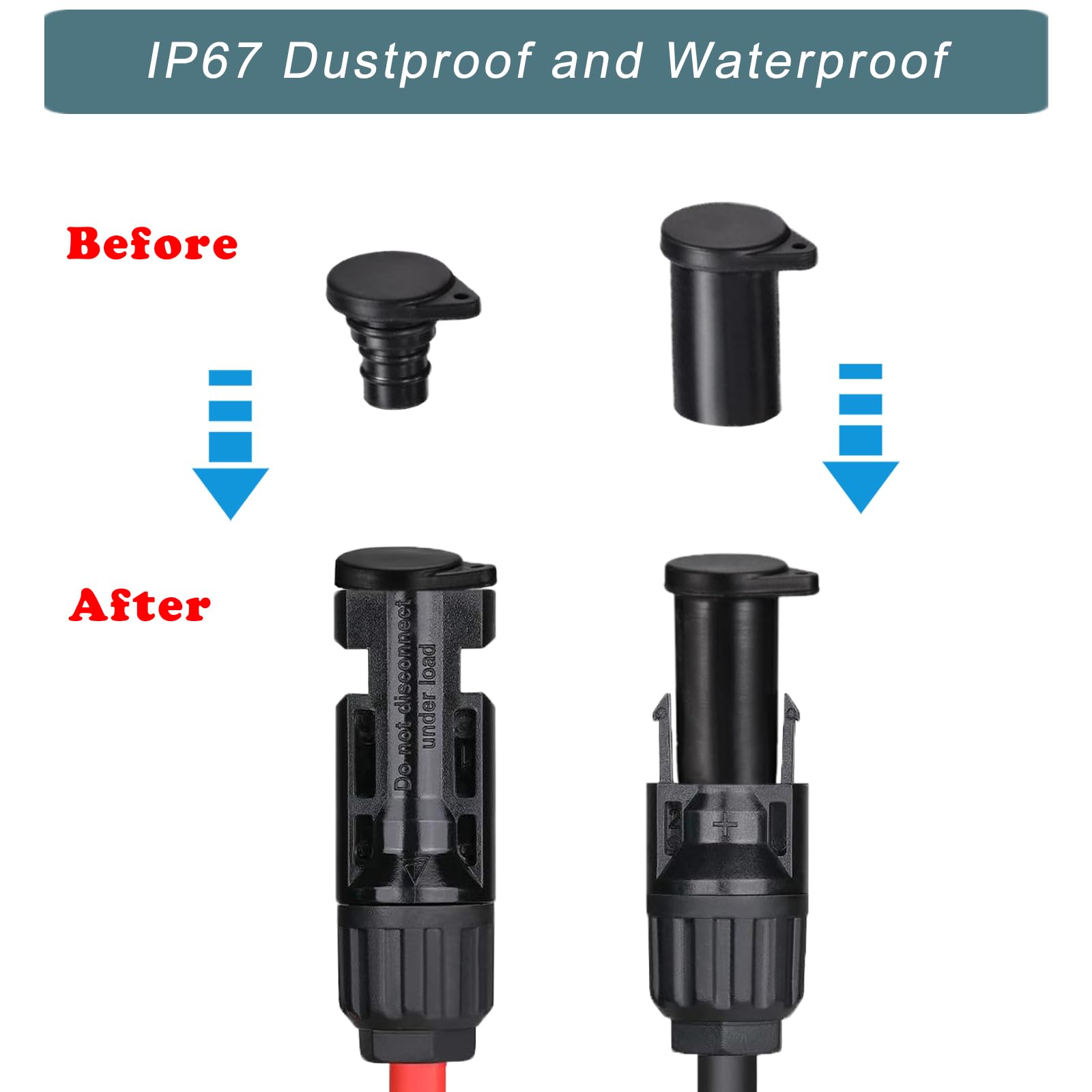 Snapklik.com : KarlKers Solar Connector Caps, IP67 Solar Panel ...