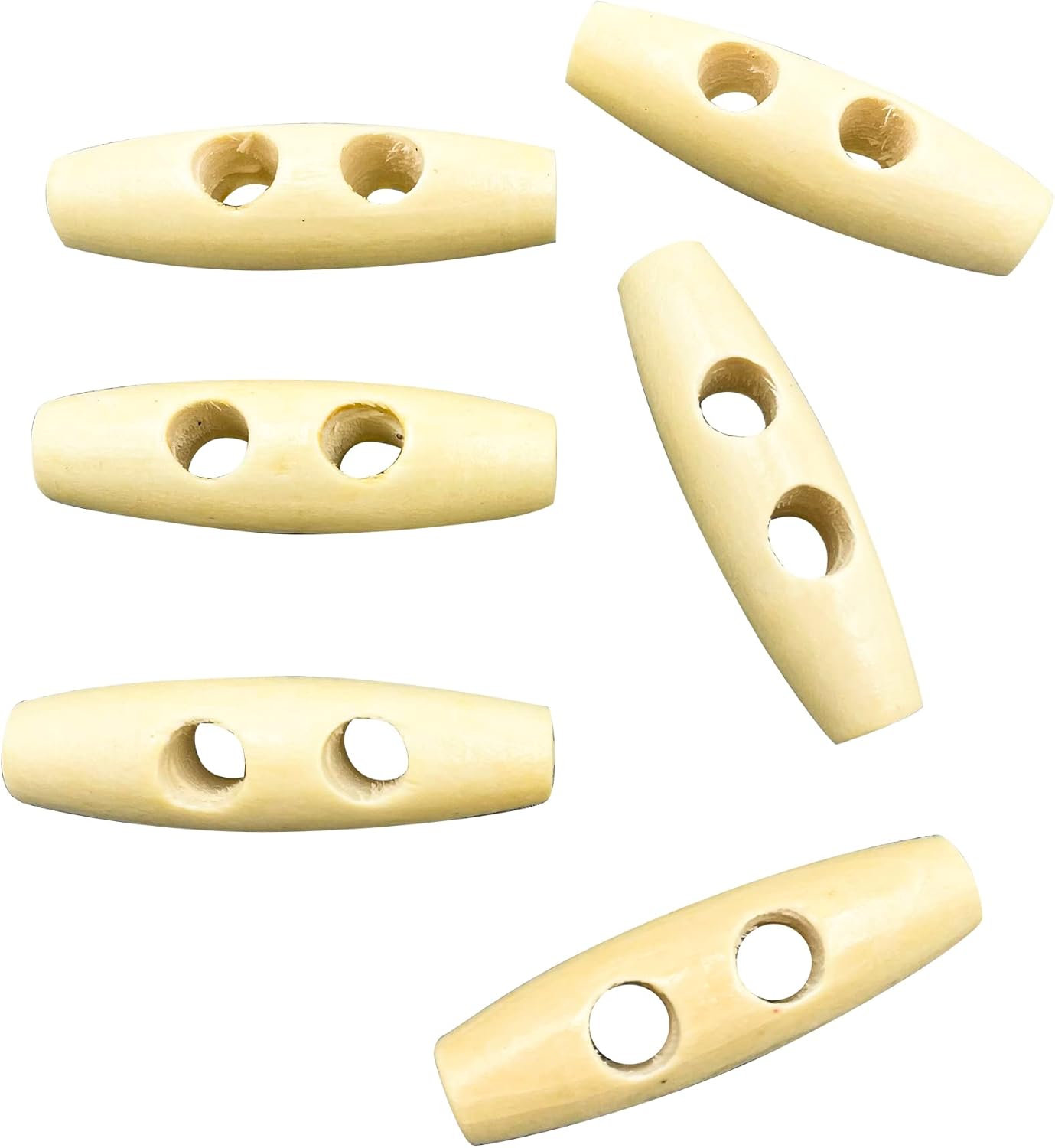 Amazon.com: 2 Holes Wooden Buttons Horn Toggle Sewing Buttons Horn ...