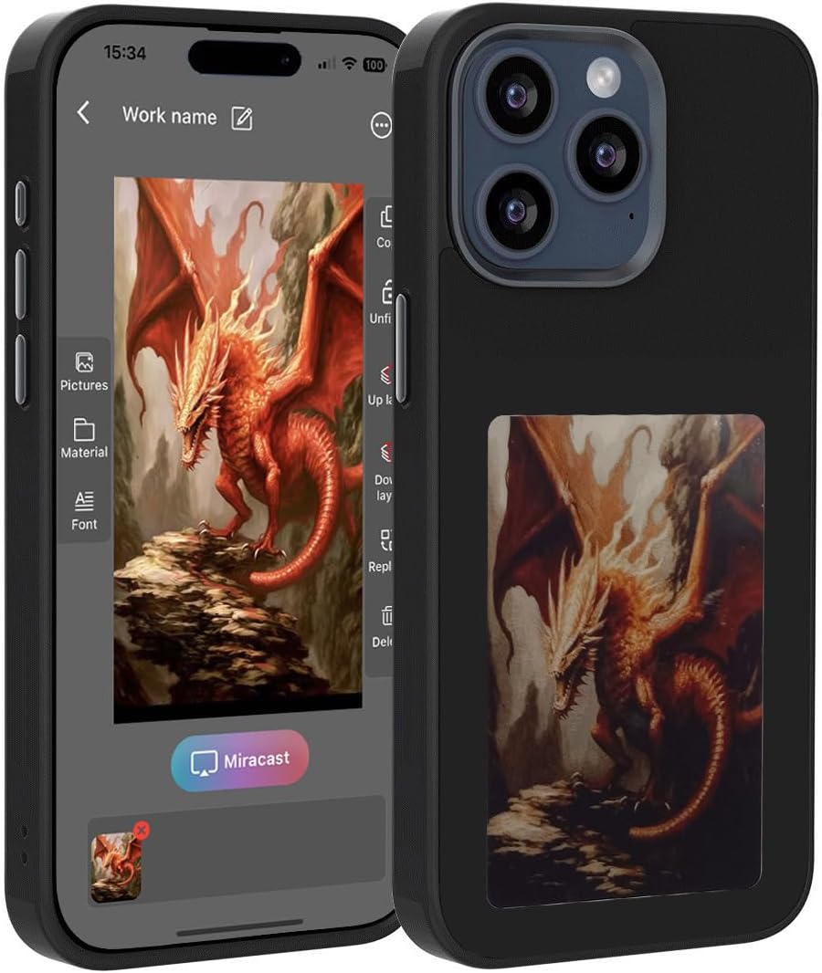 Amazon.com: YATUO DIY E-Ink Intelligent HD Large Screen iPhone Case for ...