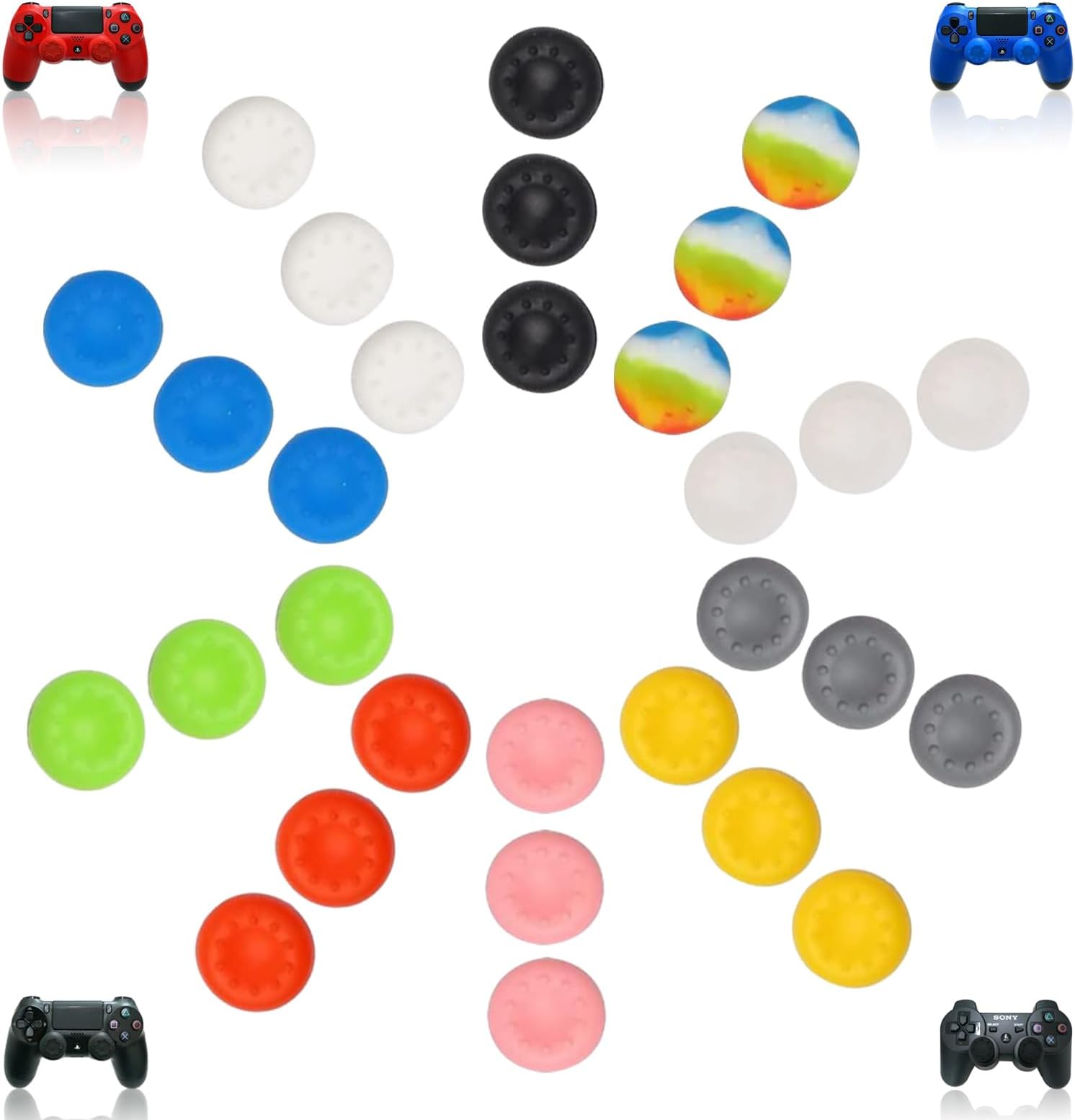 30 Pcs Xbox Silicone Thumb Grips Cap Cover, Non-Slip Controller Grips ...