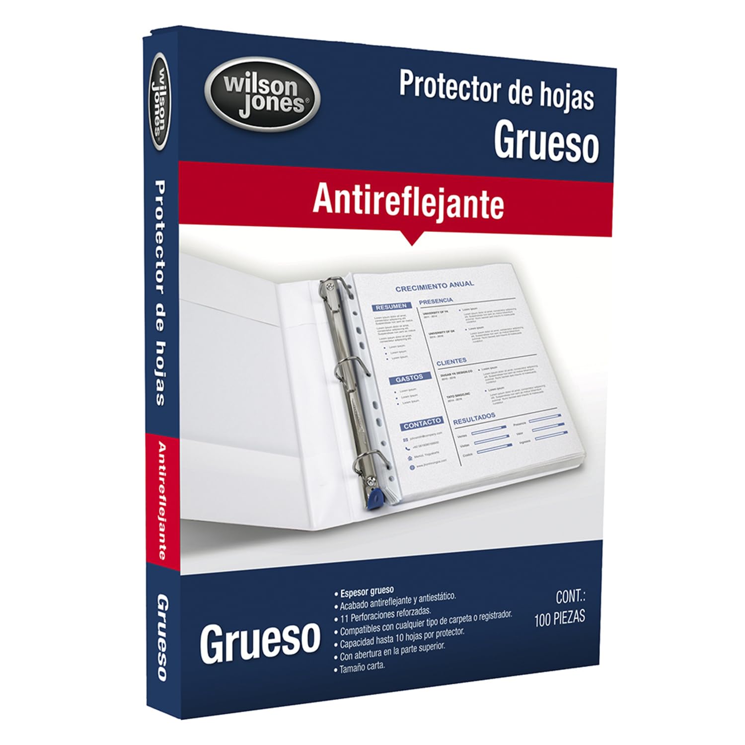 Wilson Jones Protector de Hojas Grueso, Paquete de 100 Piezas. P0571 ...