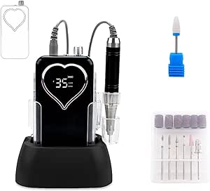 Nail Buffer Machine Electric Nail Drill with Heart Desktop Cordless ...