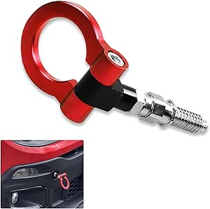 Amazon.com: Slykew 1 PC Car Front Bumper Tow Hook with Ring, Screw-in ...