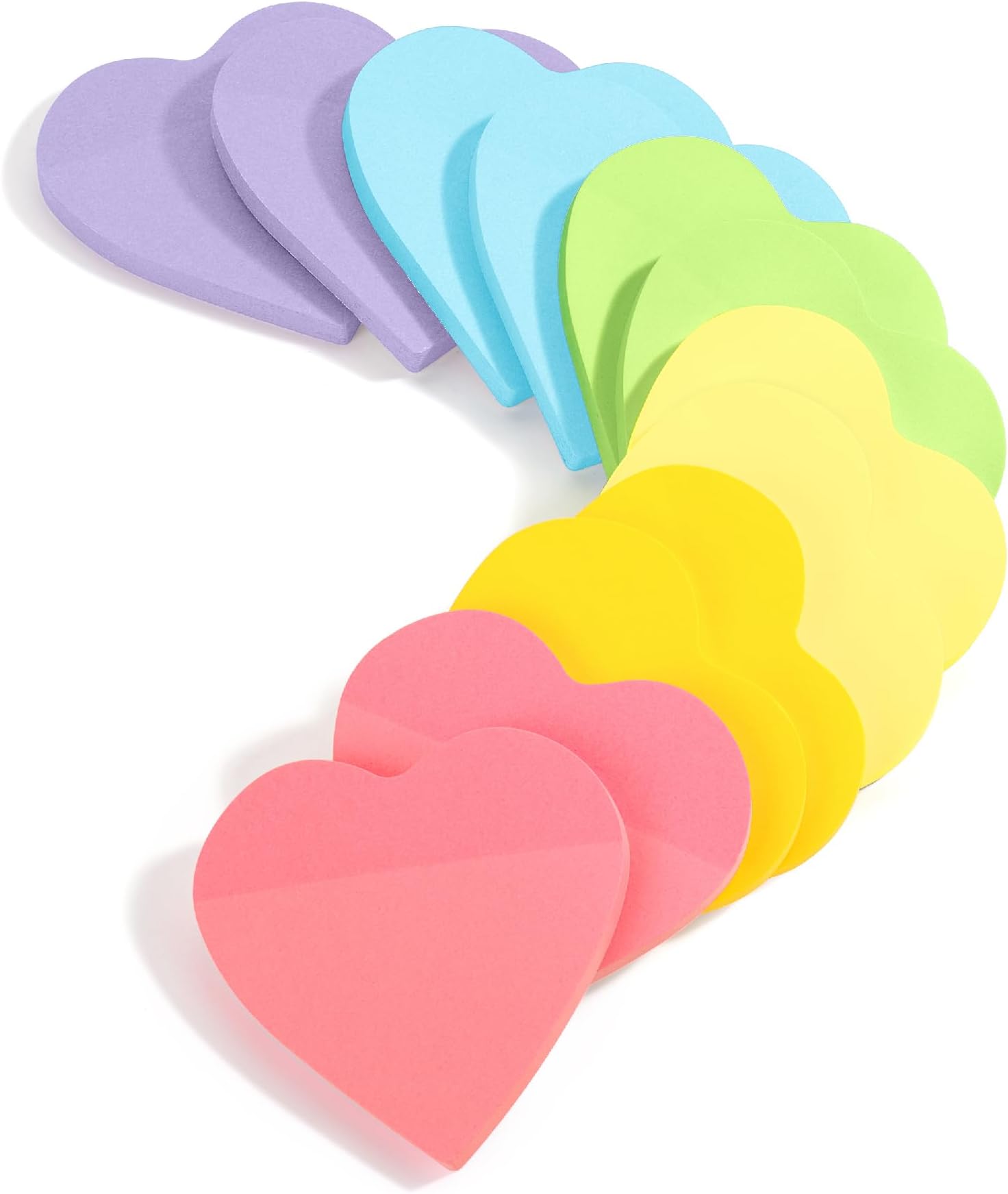 Mr. Pen- Heart Sticky Notes, 12 Pads, 60 Sheets/Pad, Pastel Color, Cute ...