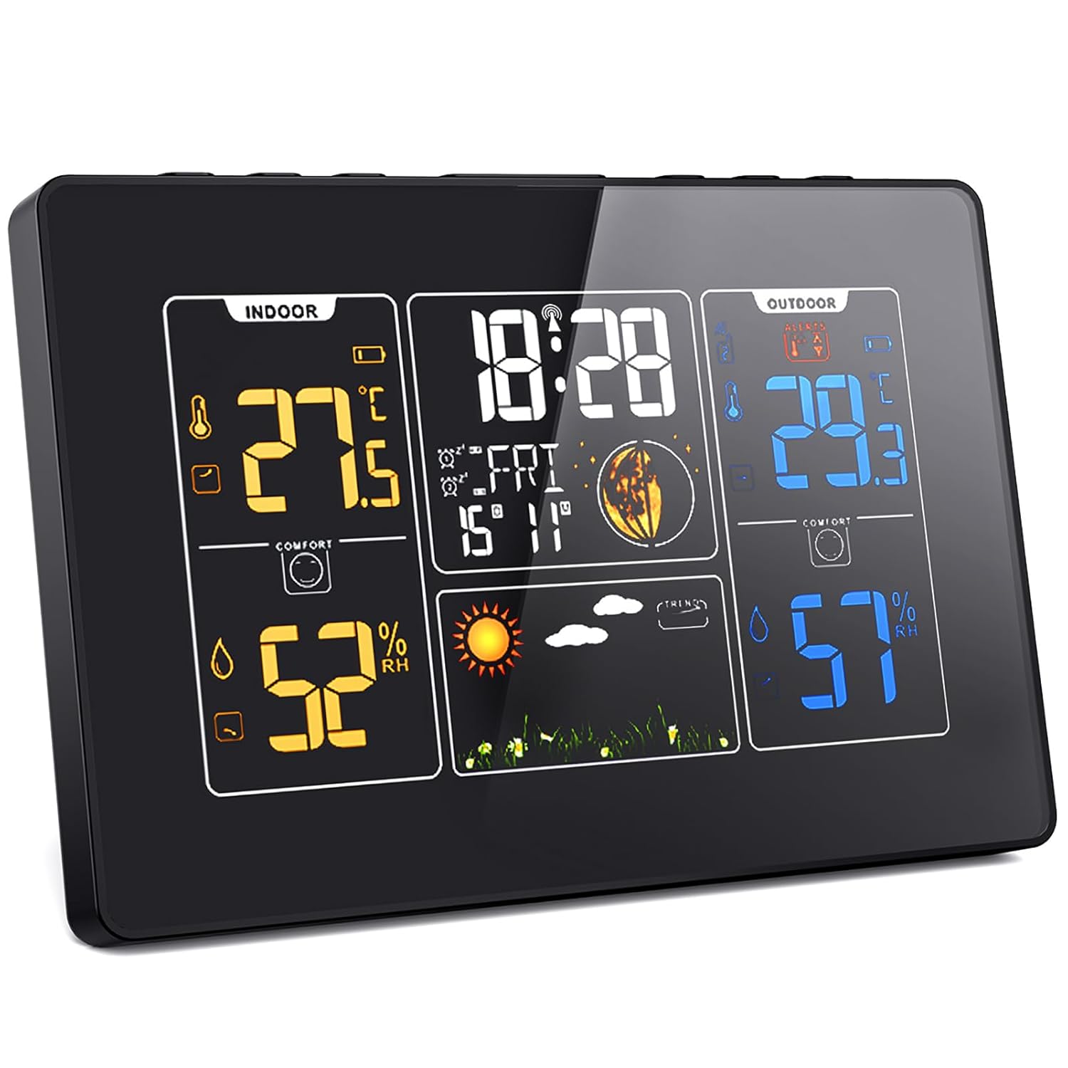 Weather Station Wireless Indoor Outdoor with Atomic Clock, Digital Home ...