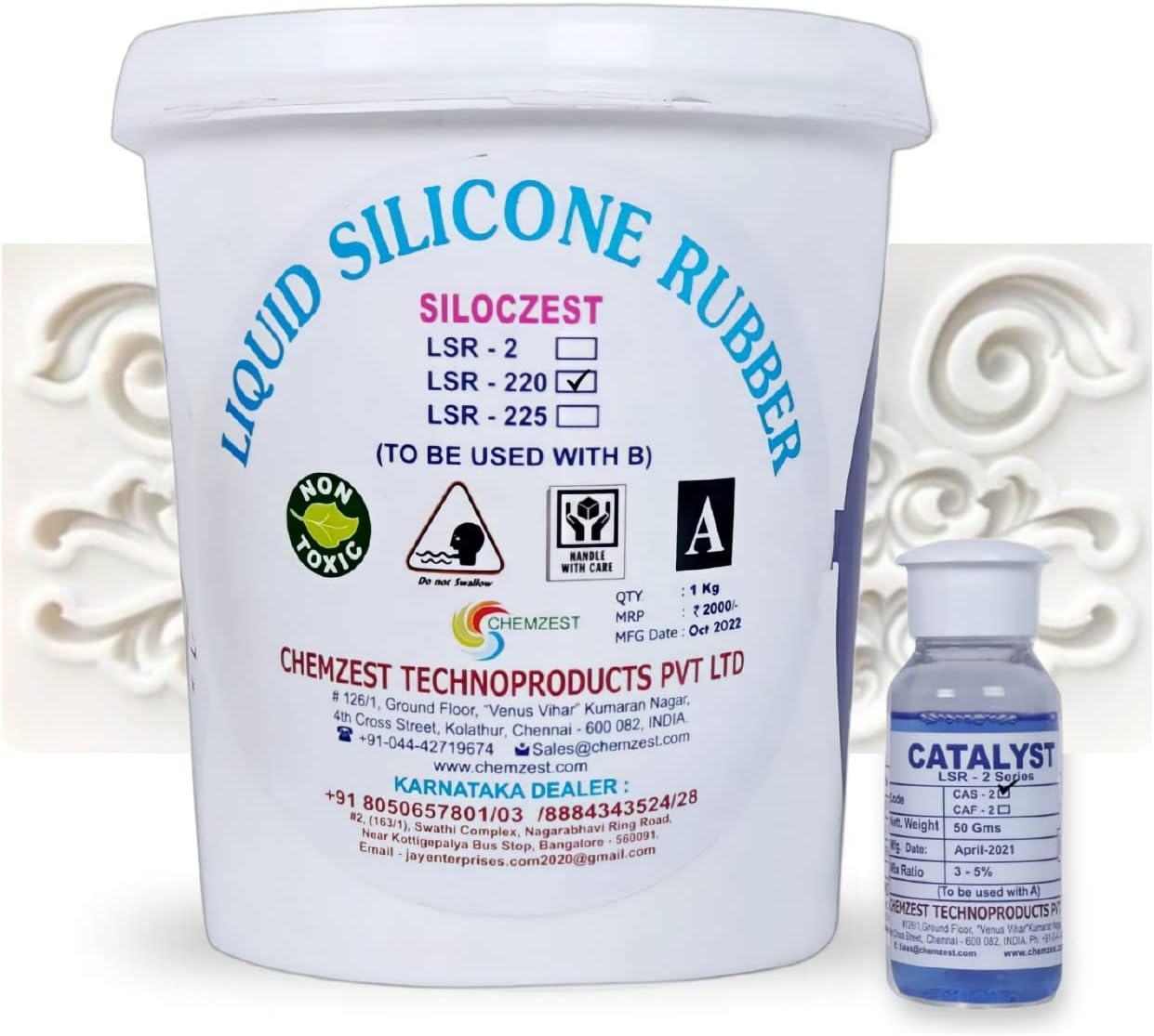 Jay's Liquid Silicone Rubber LSR-220 Slow (20 Shore) 1kg Ideal for ...