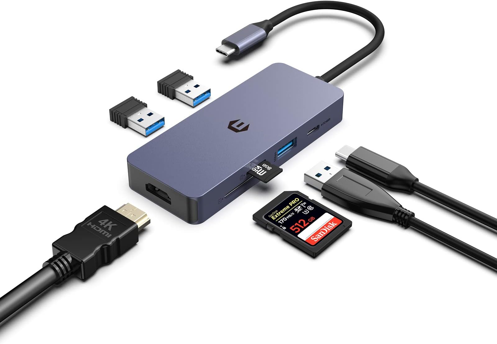 Amazon.com: USB C Hub Adapter,Vilcome USB C Universal Laptop Docking ...