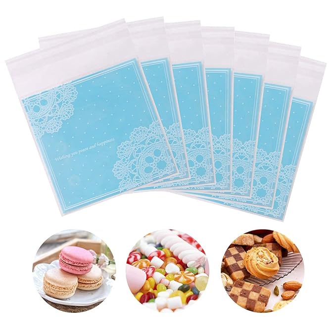 Chocozone Pack of 100 Self Adhesive Guddy Bags Party Favor Bags Cookie ...