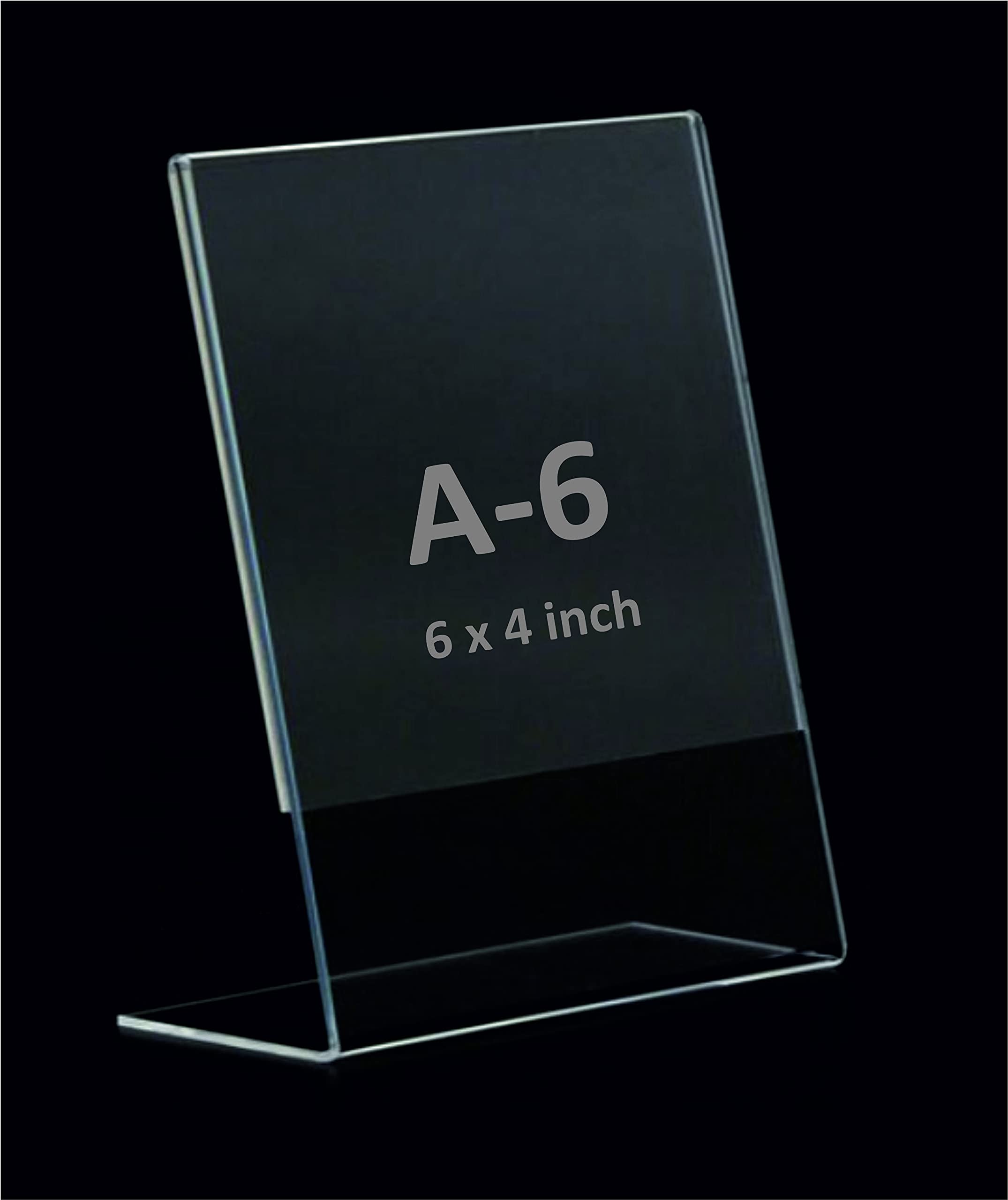 Clear Design Acrylic Table Display Stand 6x4 inch A-6 Sign Stand ...