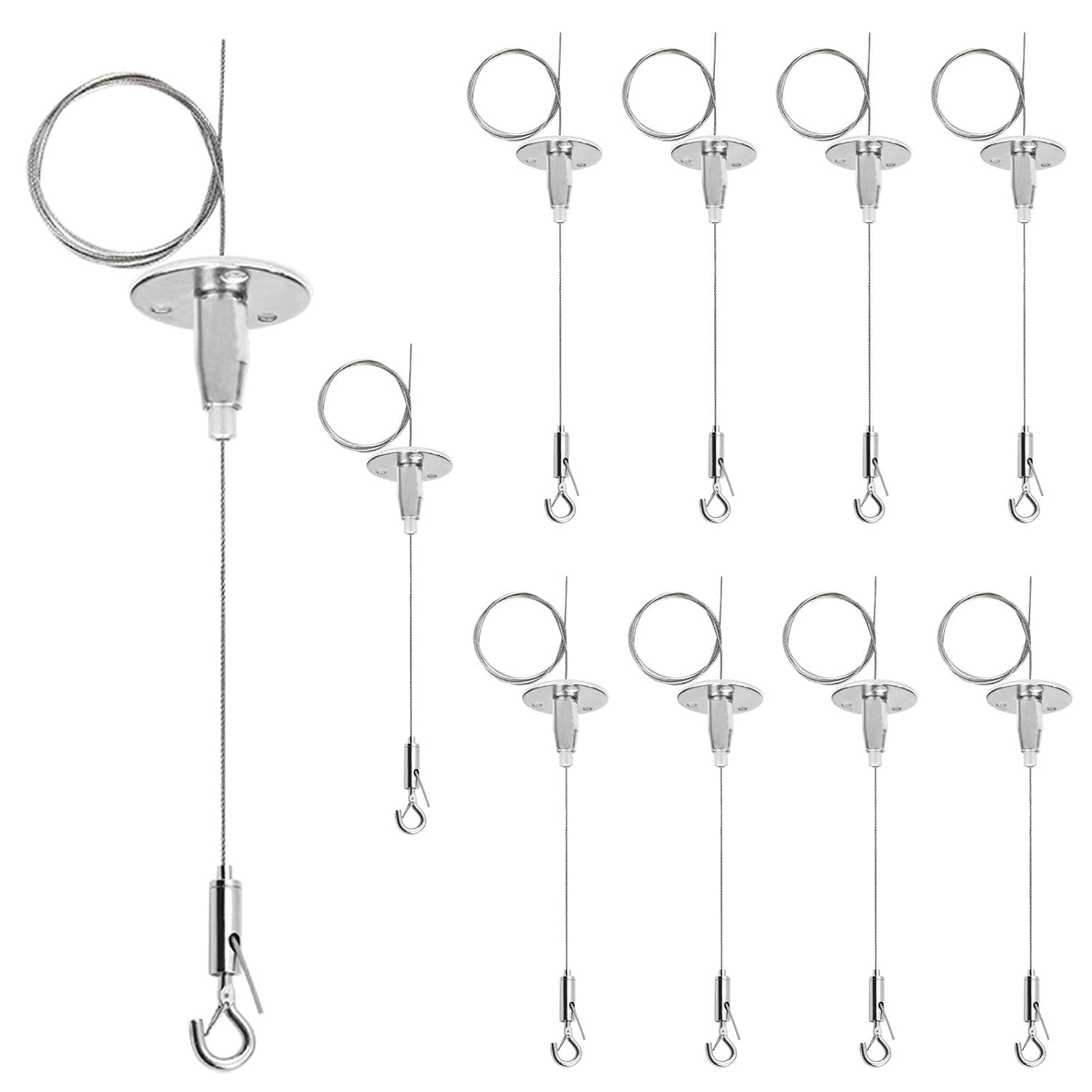 OTTFF 10 Pack 3.2 ft Ceiling Sign Hanger, Suspension Cable Wire for ...