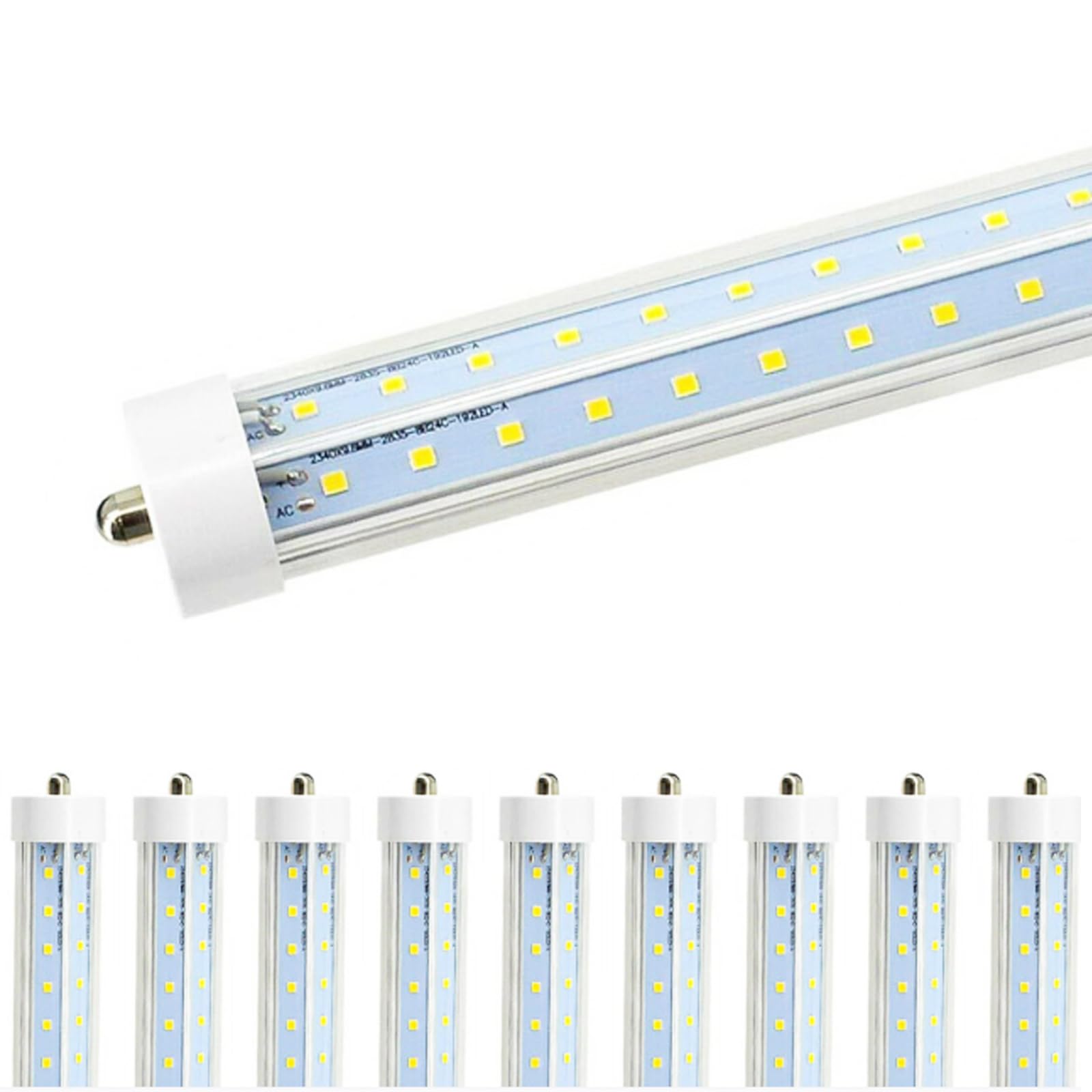 T8 V Shape 8FT 75W FA8 Single Pin LED Tube Lights, (175W Fluorescent ...