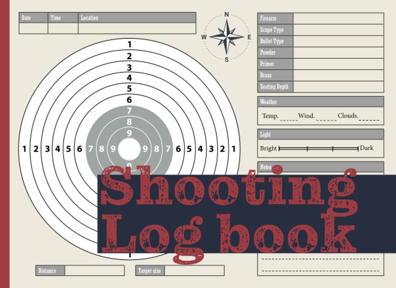 Shooting Log Book With Target Diagram: Shooting Notebook and Record ...