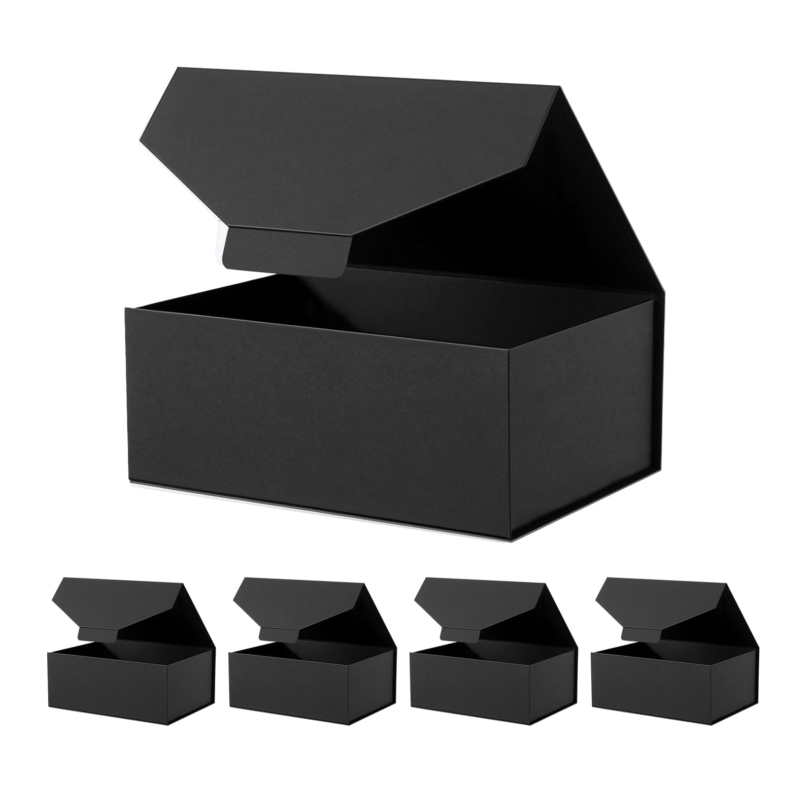 Amazon.com: JINGUAN 5 Black Gift Boxes with Lids 9x6.5x3.8 Inches ...