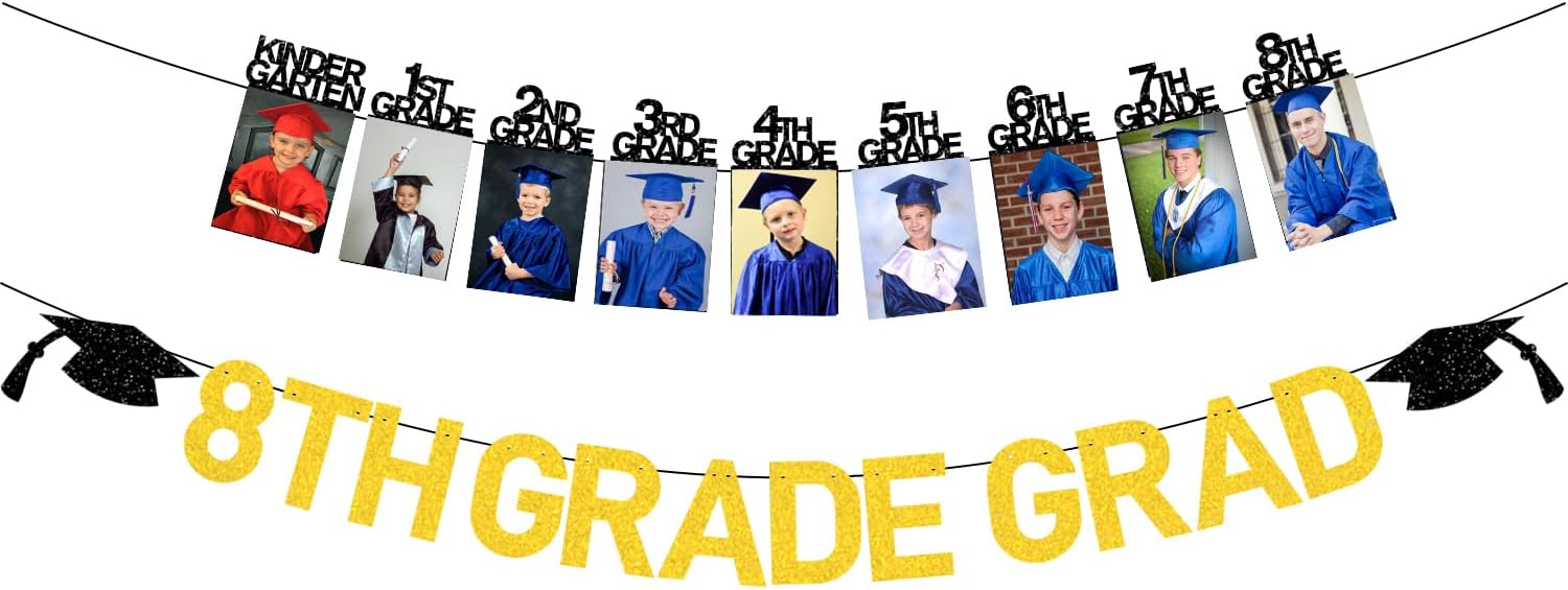 Amazon.com: 8TH Grade Graduation Photo Banner, 8TH Grade Graduation ...