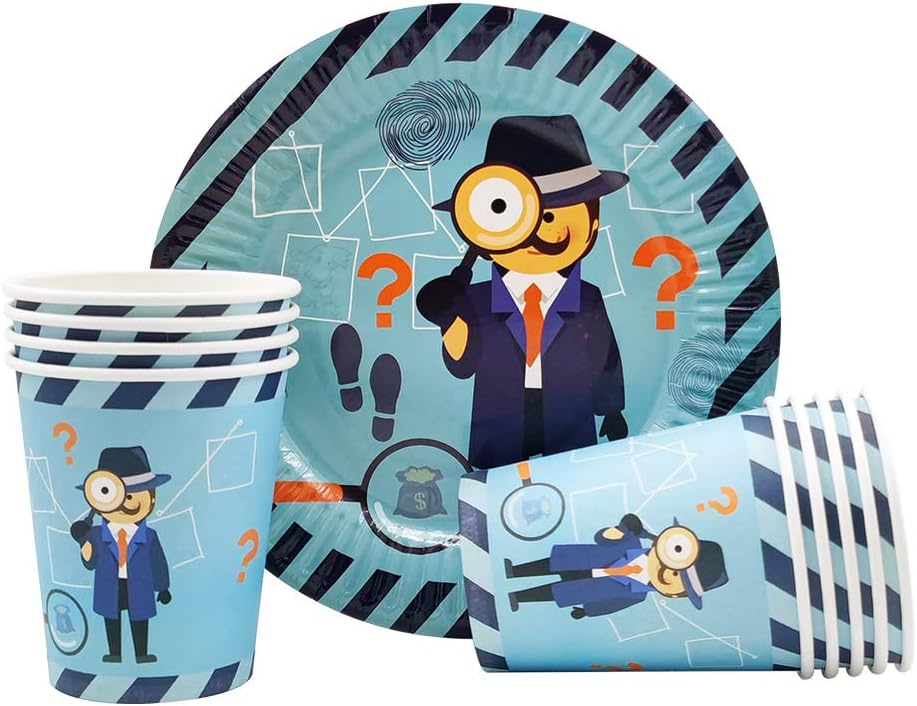 Amazon.com: 48 Piece Detective Spy Secret Agent Theme Disposable Paper ...