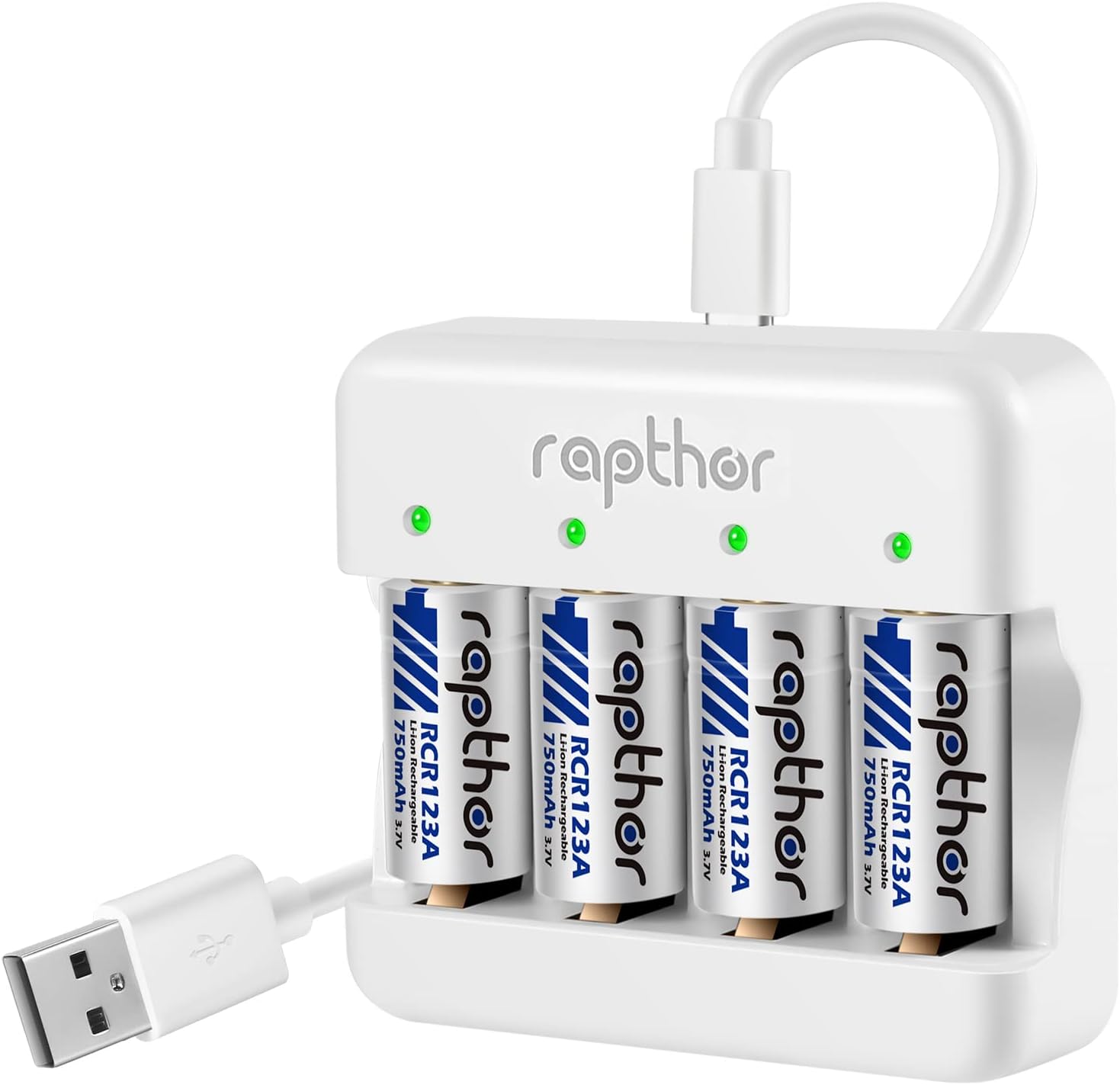 Rapthor CR123A Battery for Arlo 750mAh 3.7V Rechargeable 4 Batteries ...