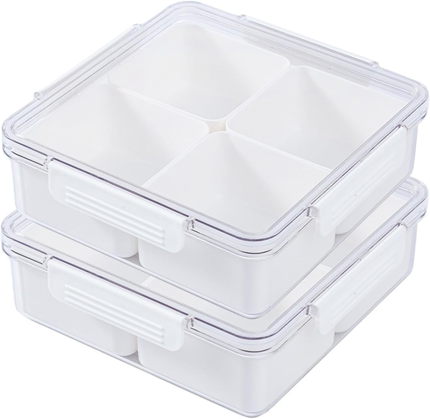 Amazon.com | Lumista Divided Serving Tray with Lid, 4 Compartment Food ...