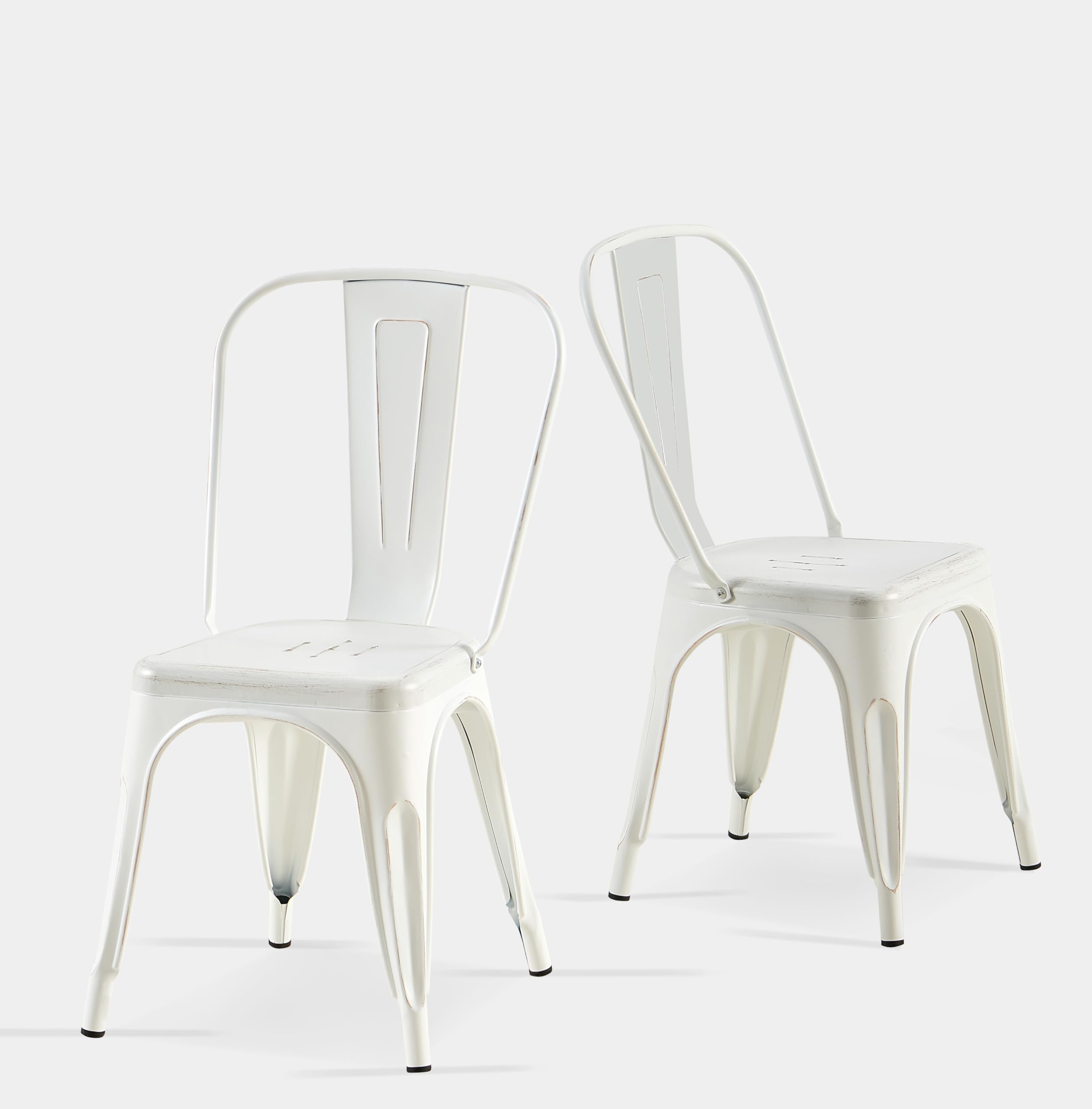 Amazon.com: Furmax Metal Dining Chair Indoor Outdoor Use Stackable Chic ...