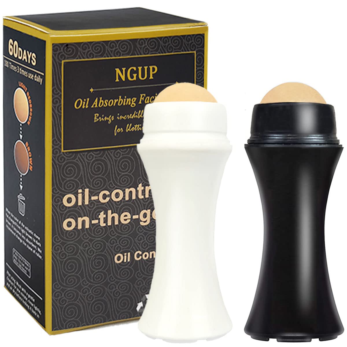 Amazon.com : 2Pcs Volcanic Face Roller Oil Control On The Go Oil ...