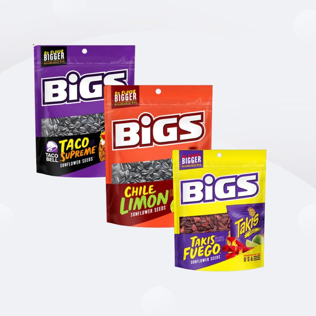 Amazon.com : BIGS Multipack Sunflower Seeds Easy Snack Intrepid Collective Packaging with ...
