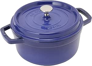 staub Staub Pico Cocotte Round 8.7 inches (22 cm), Royal Blue, Both ...