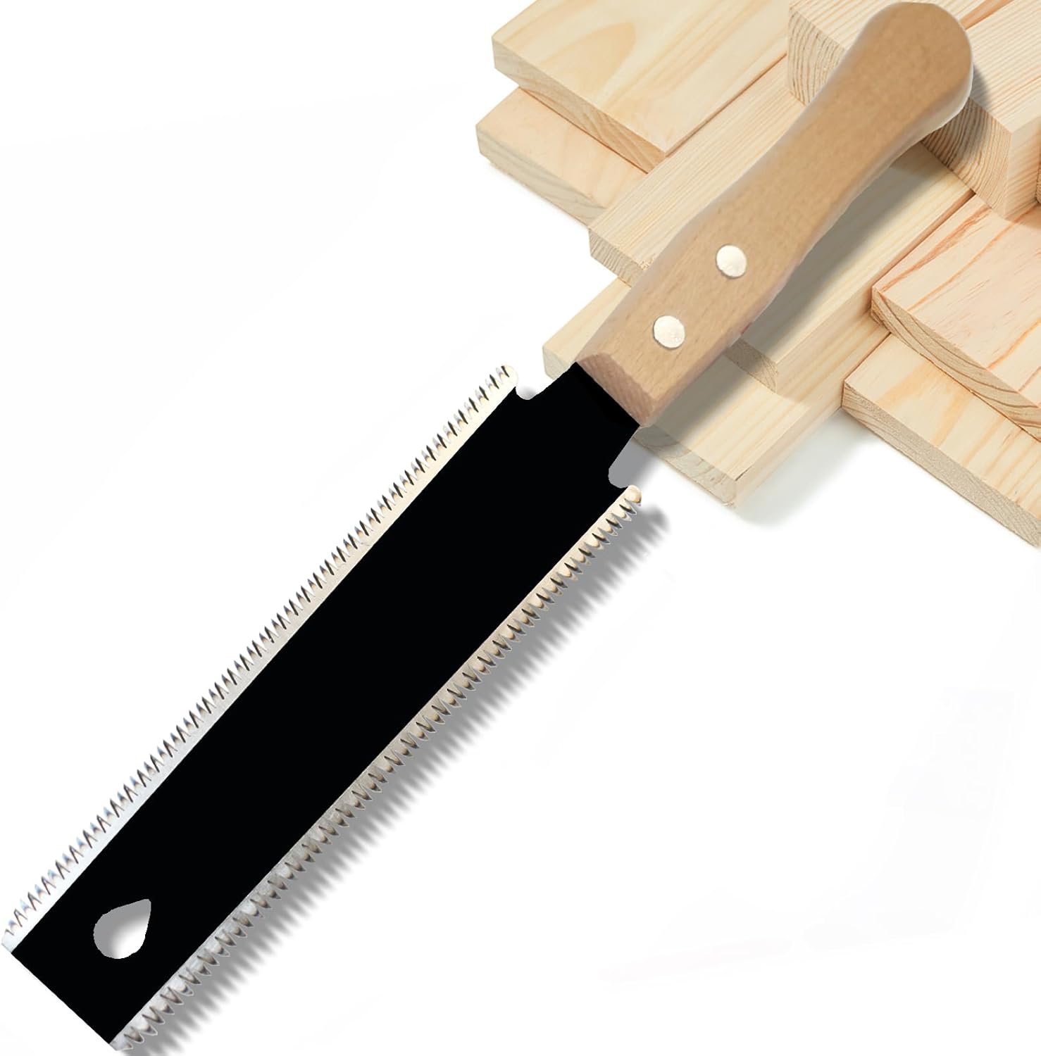 MILIWAN Japanese Hand Saw - Double-Sided Serrated Japanese Pull Saw ...