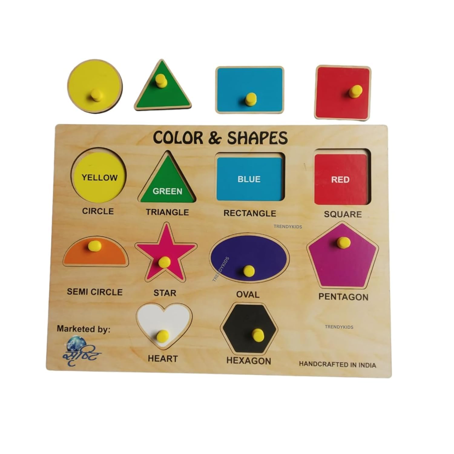 Wooden Shapes and Colors Identification Game, Different Shape&Color ...