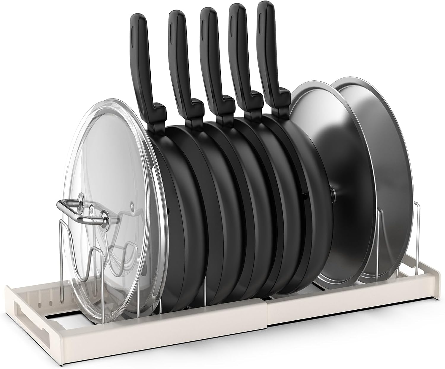 Anhow Pan Lid Holder, Expandable Baking Tray Storage Rack with 7 ...