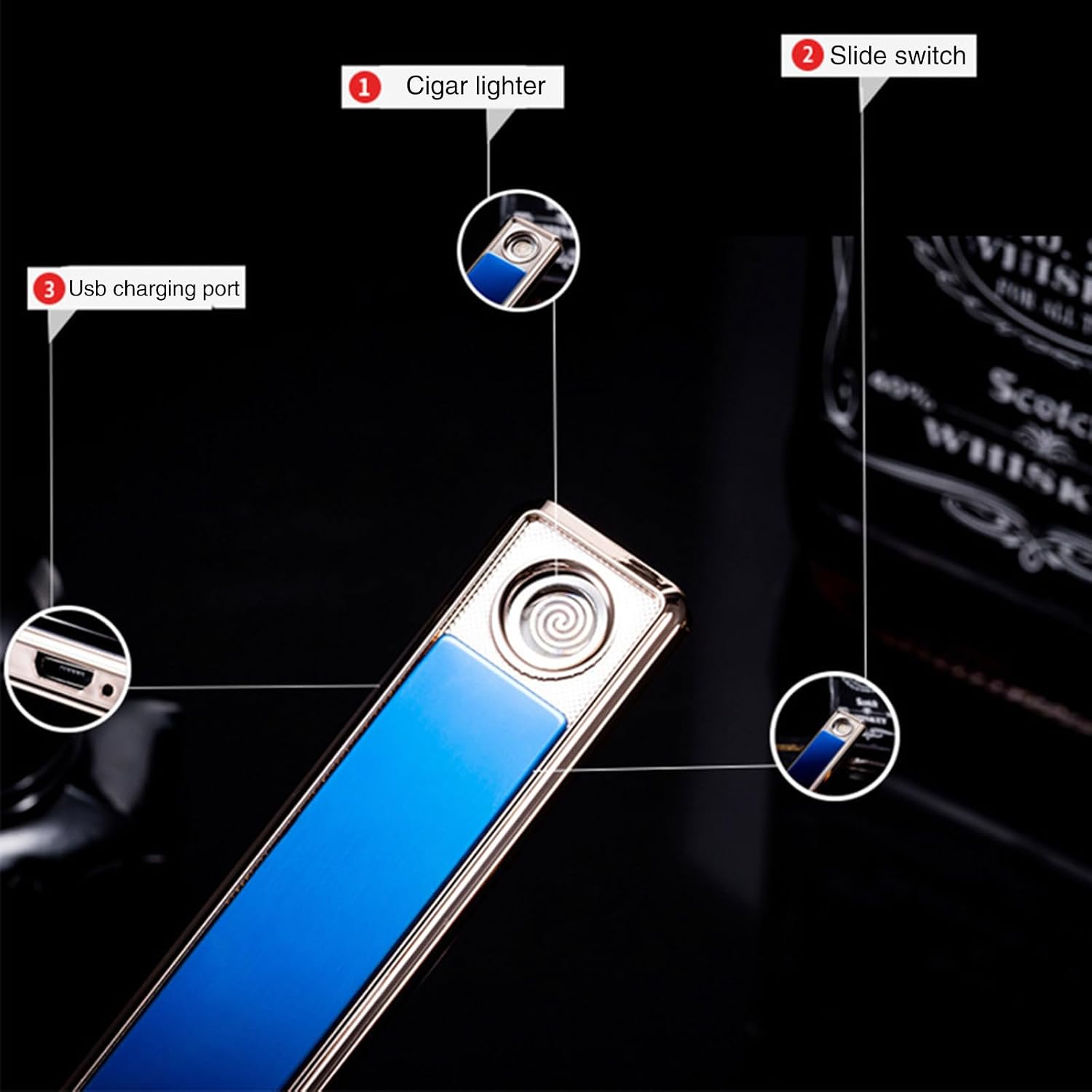 Encendedor de arco USB resistente al viento, encendedores para hombres ...
