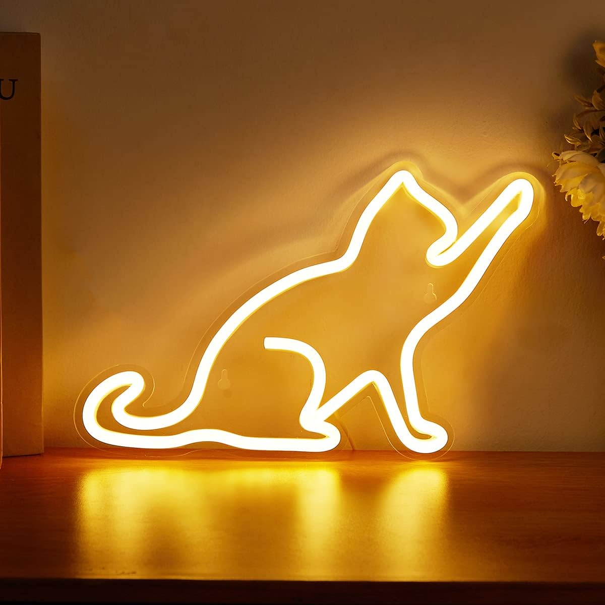 Chi-buy Cat LED Neon Sign Neon Light USB Powered Night Light, 3D Wall ...