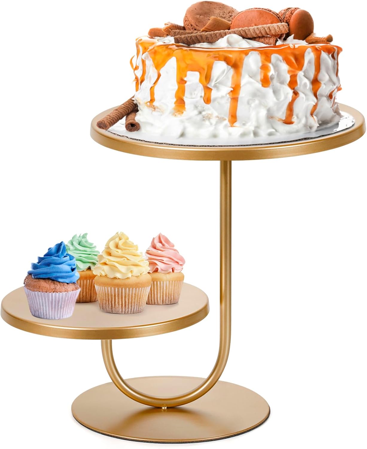 Amazon.com: 2 Tier Gold Cake Stand Metal Food Display Riser Stands ...