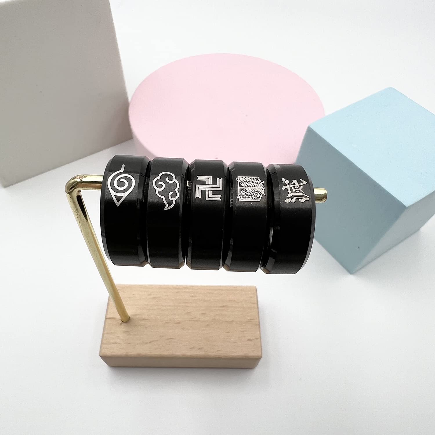 Stainless Steel Anime Rings for Men,Anime Akatsuki Naruto Demon Slayer ...