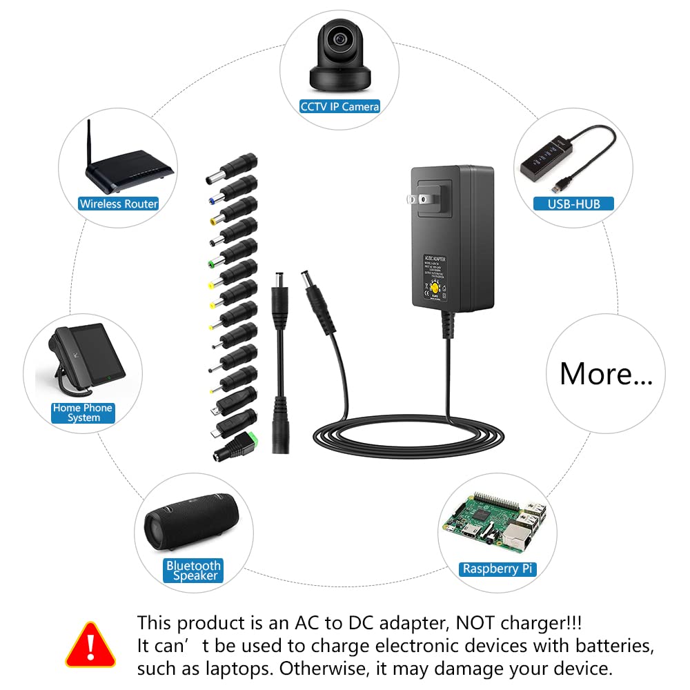 Snapklik.com : SHNITPWR 48W Universal Power Supply 9V 12V 15V 17V 19V 20V 24V Adjustable ...