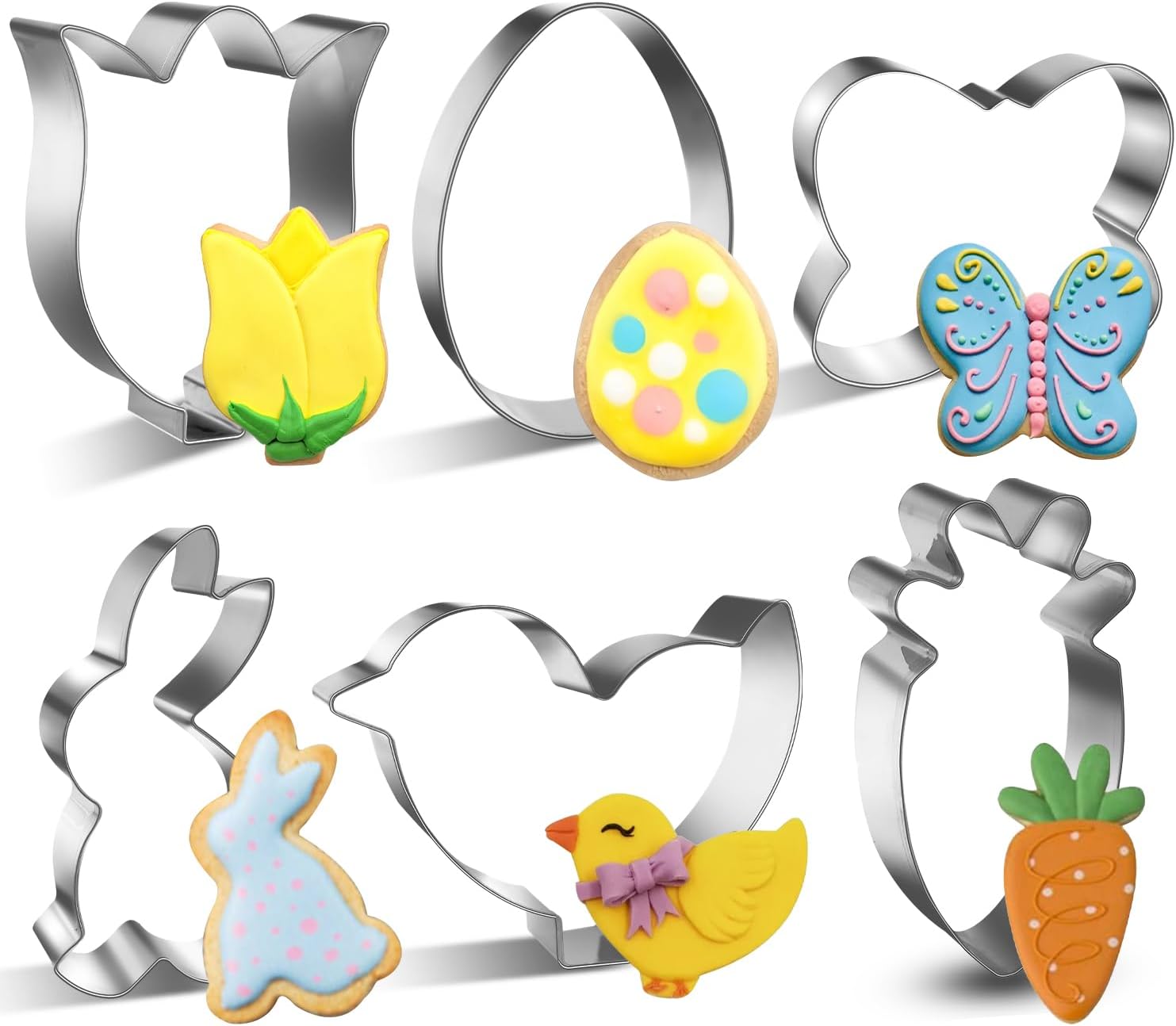 Amazon.com: Easter Cookie Cutters, 6 Pieces Easter Cookie Cutters with ...