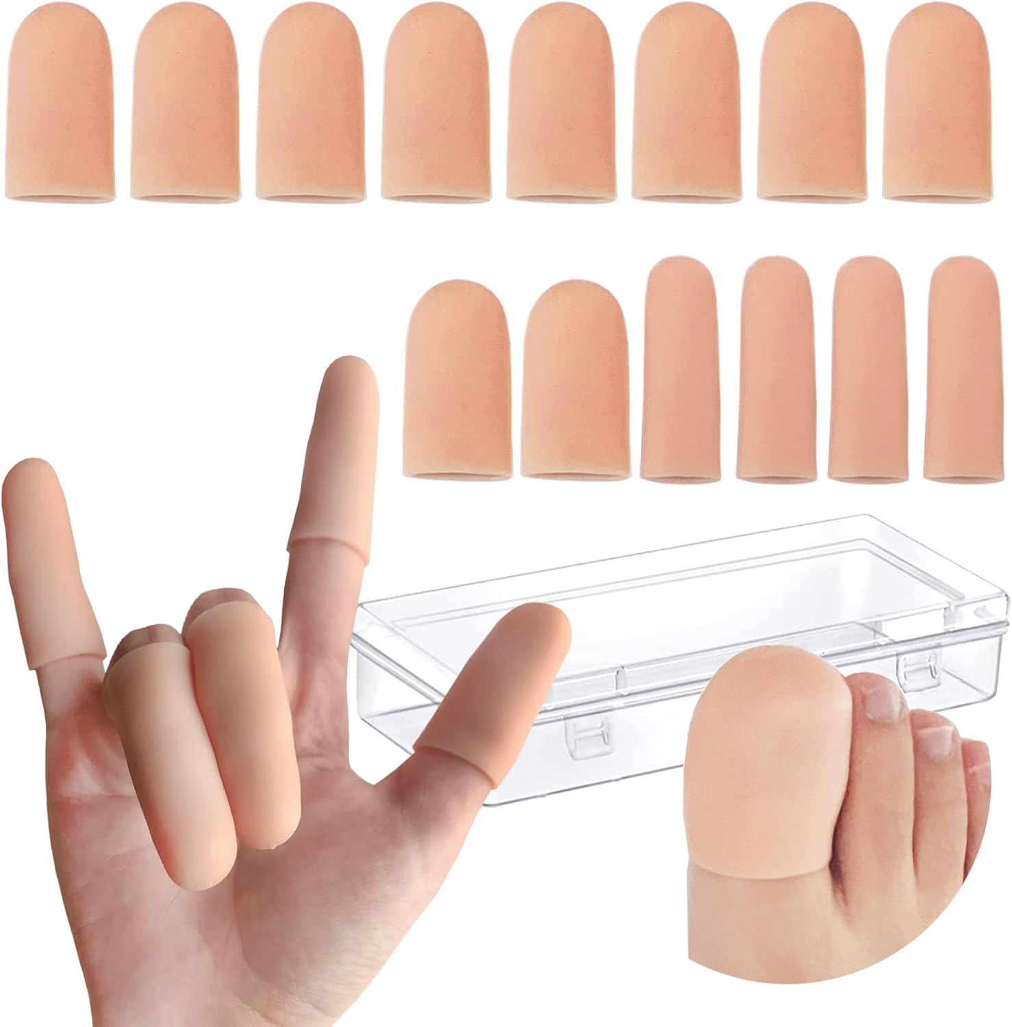 Amazon.com: 14 PCS Gel Finger Cots Thumb Protector, Silicone Finger ...