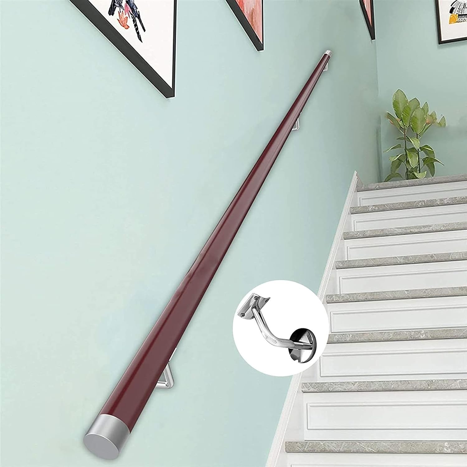 SKOAJAS Handrails For Indoor Stairs, Wooden Staircase Handrail With ...