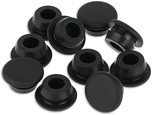 Amazon.com: Jeffdad 10 Pcs 10mm Rubber Hole Plug Black Silicone Round ...