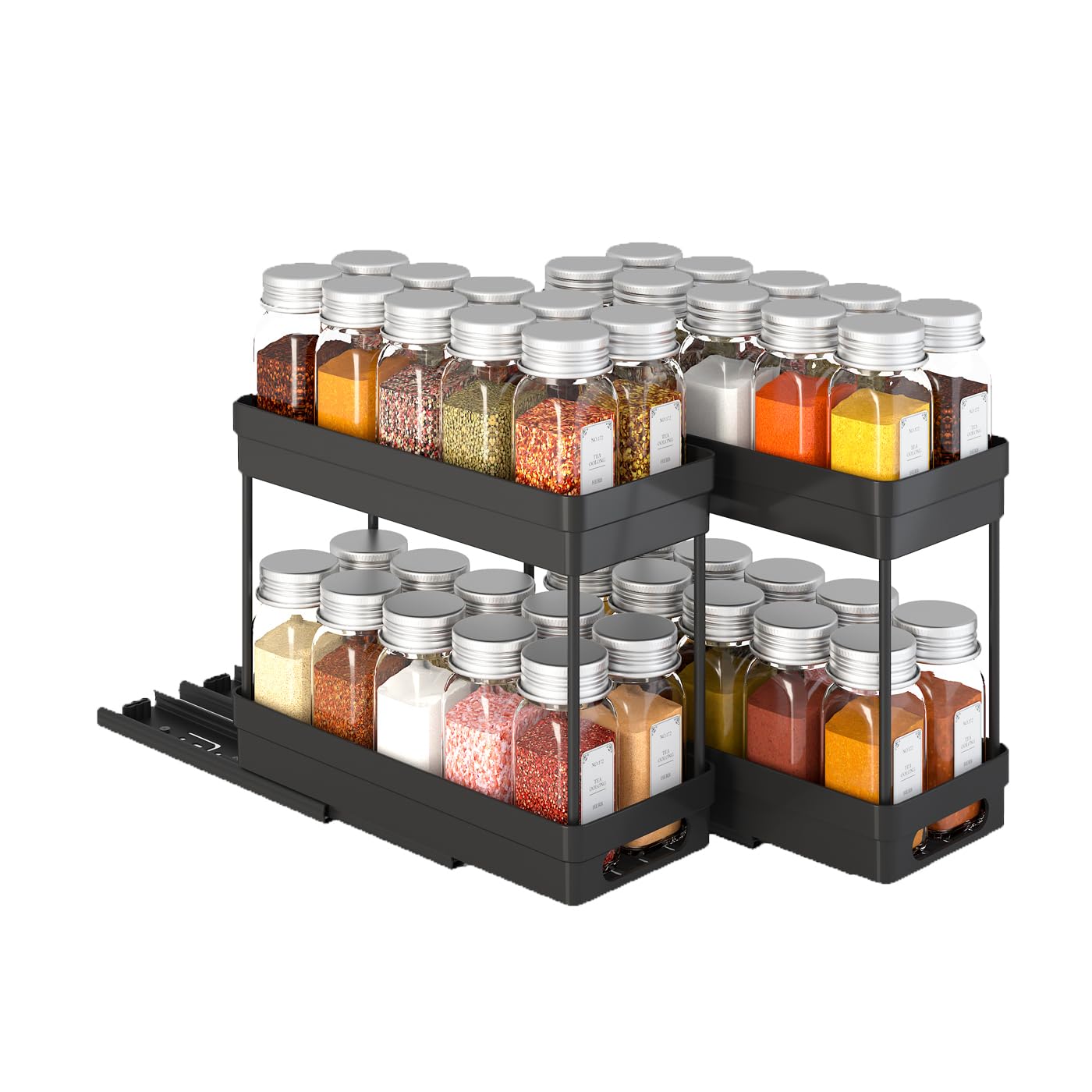 Amazon.com: XIANKE Pull Out Spice Rack Organizer for Cabinet,2-Tier ...