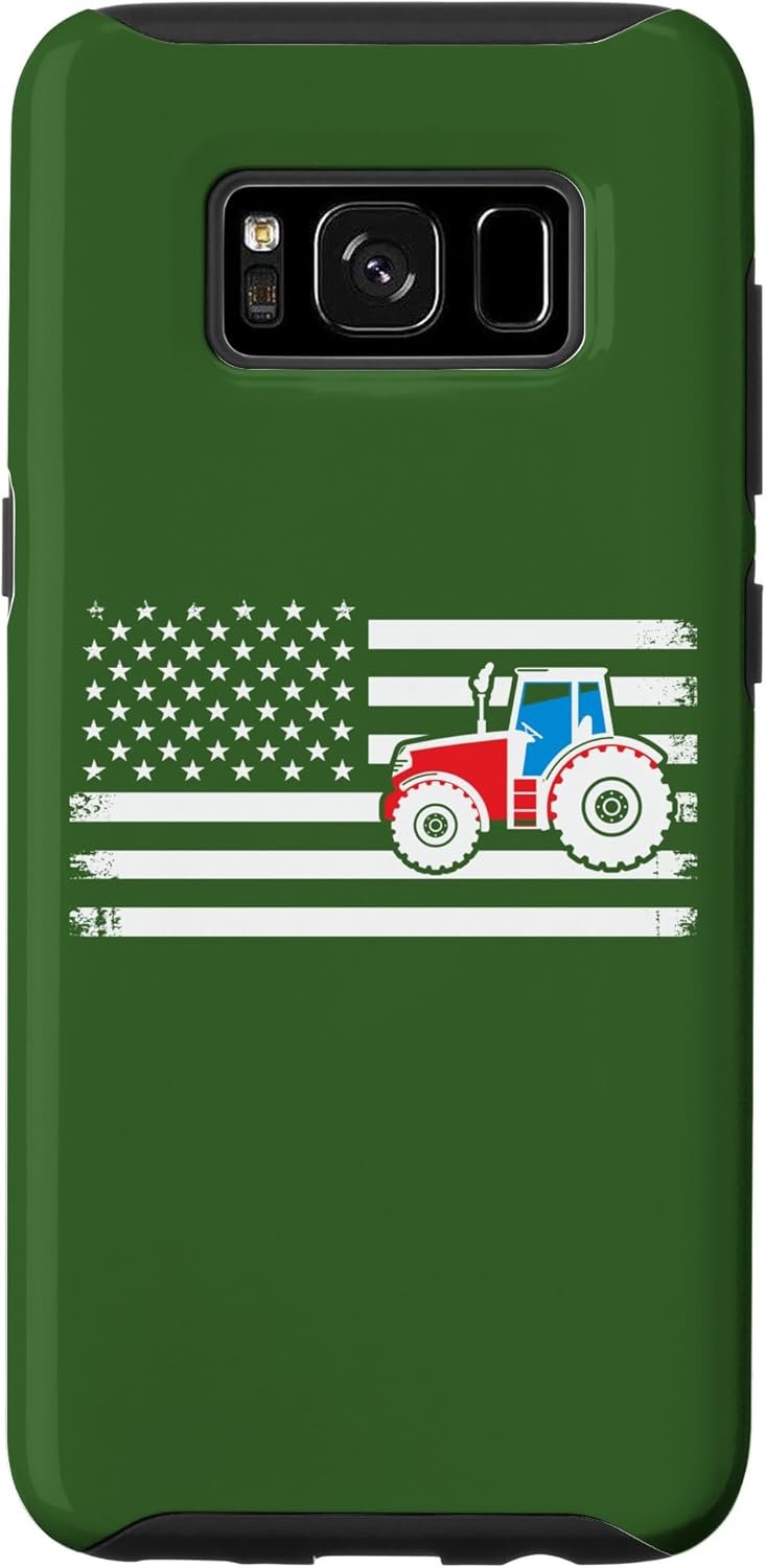 Amazon.com: Galaxy S8 American Flag Tractor Farming Farmer Case : Cell ...
