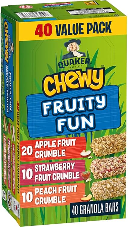 Quaker Chewy Fruity Fun Variety Pack (Apple Fruit Crumble, Strawberry ...